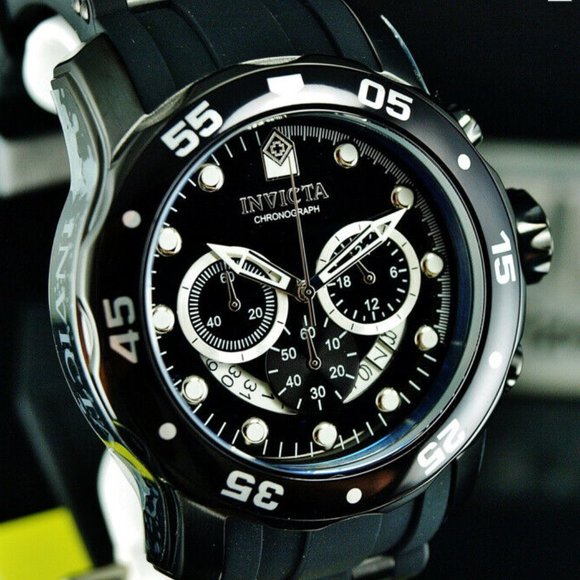 Invicta | Accessories | Jet Black 48mm Mens Professional Diver Watch ...